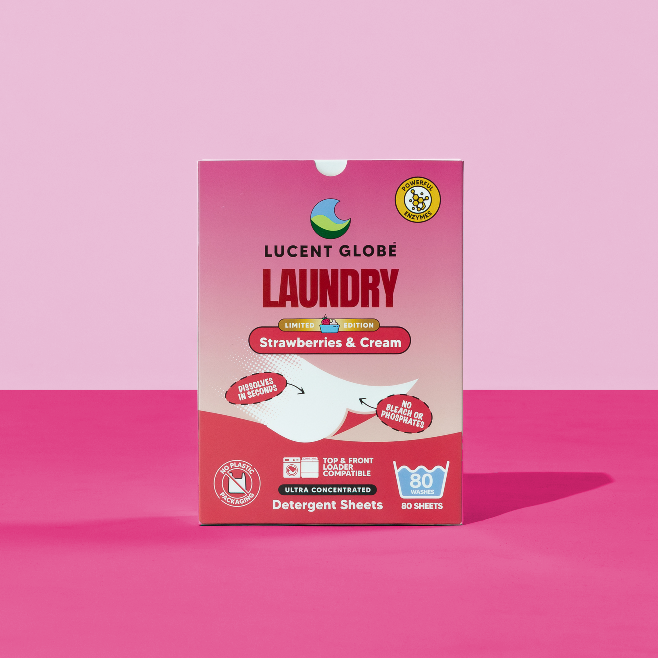 Strawberries & Cream Laundry Detergent Sheets - Limited Edition– Lucent Globe