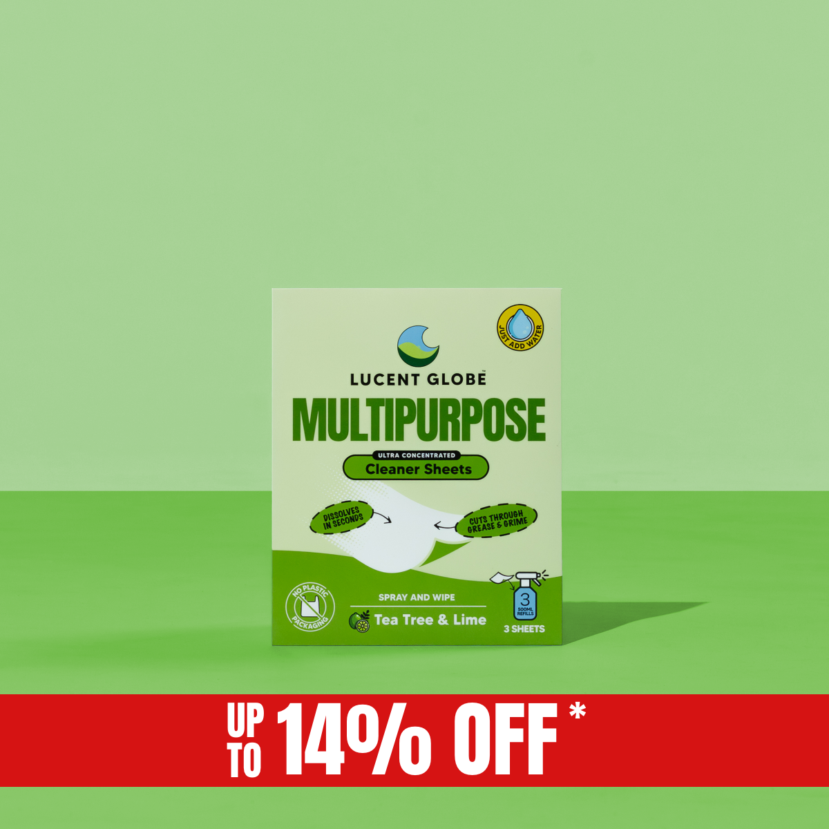 Refillable Multi-Purpose Cleaner Sheets | 3 Pack | Lucent Globe