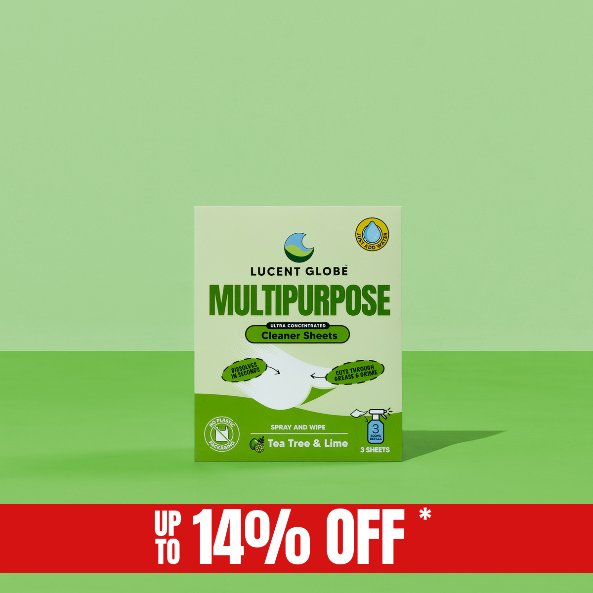 Refillable Multi-Purpose Cleaner Sheets | 3 Pack | Lucent Globe